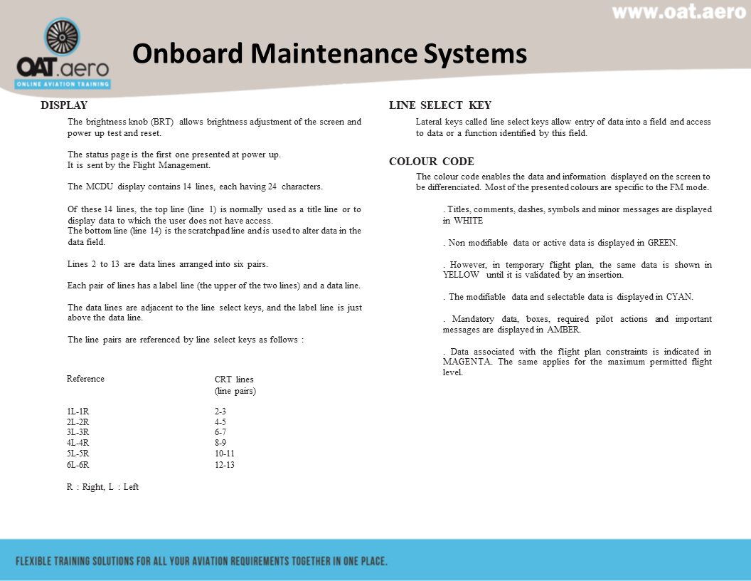 A330 80hr Gen Fam Module 20 Onboard Maintenance - Online Aviation Training