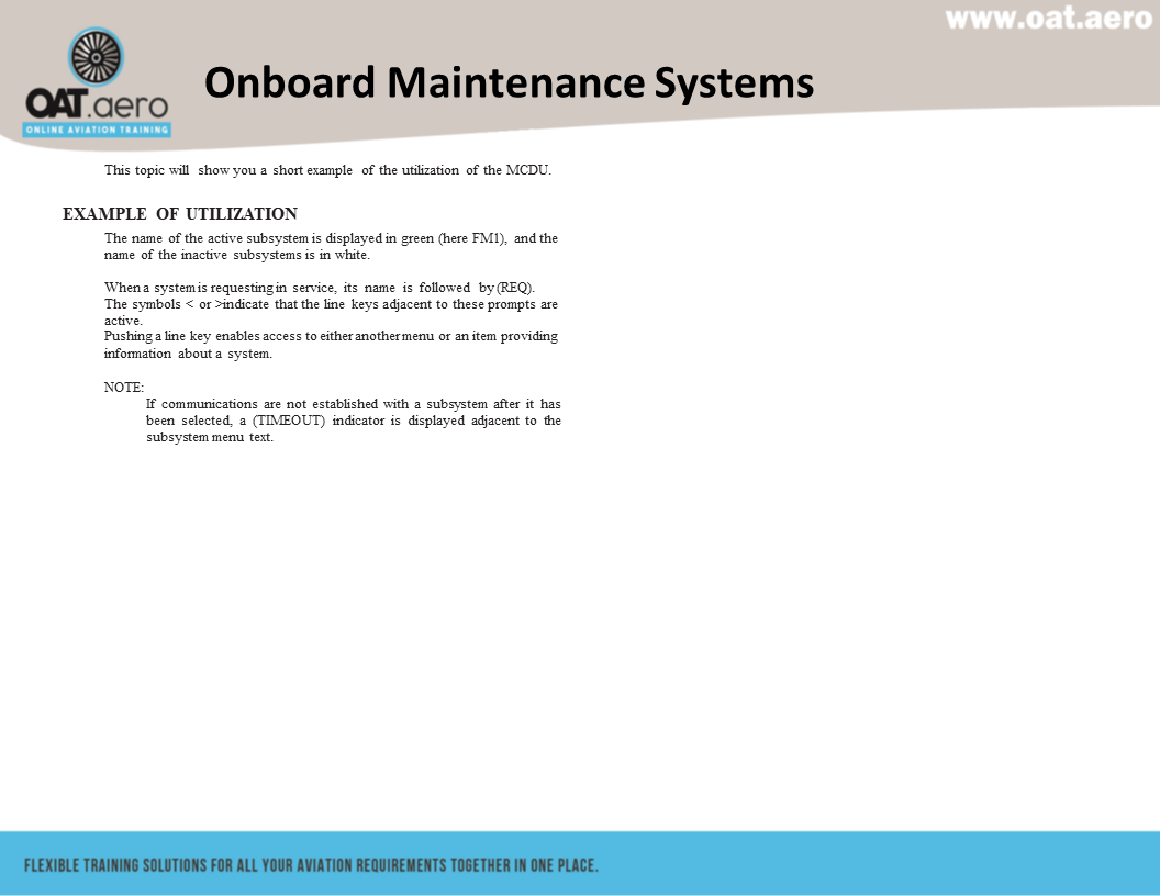 A330 80hr Gen Fam Module 20 Onboard Maintenance - Online Aviation Training