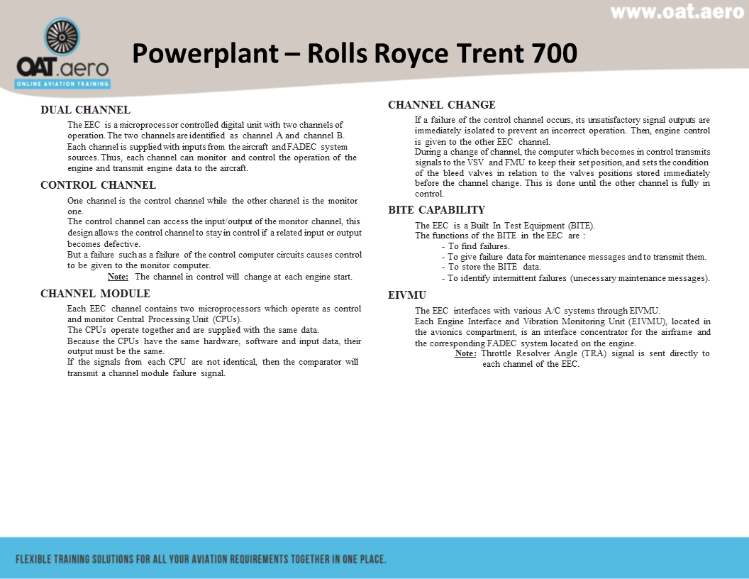 A330 80hr Gen Fam Module 23 Powerplant Trent 700 - Online Aviation Training