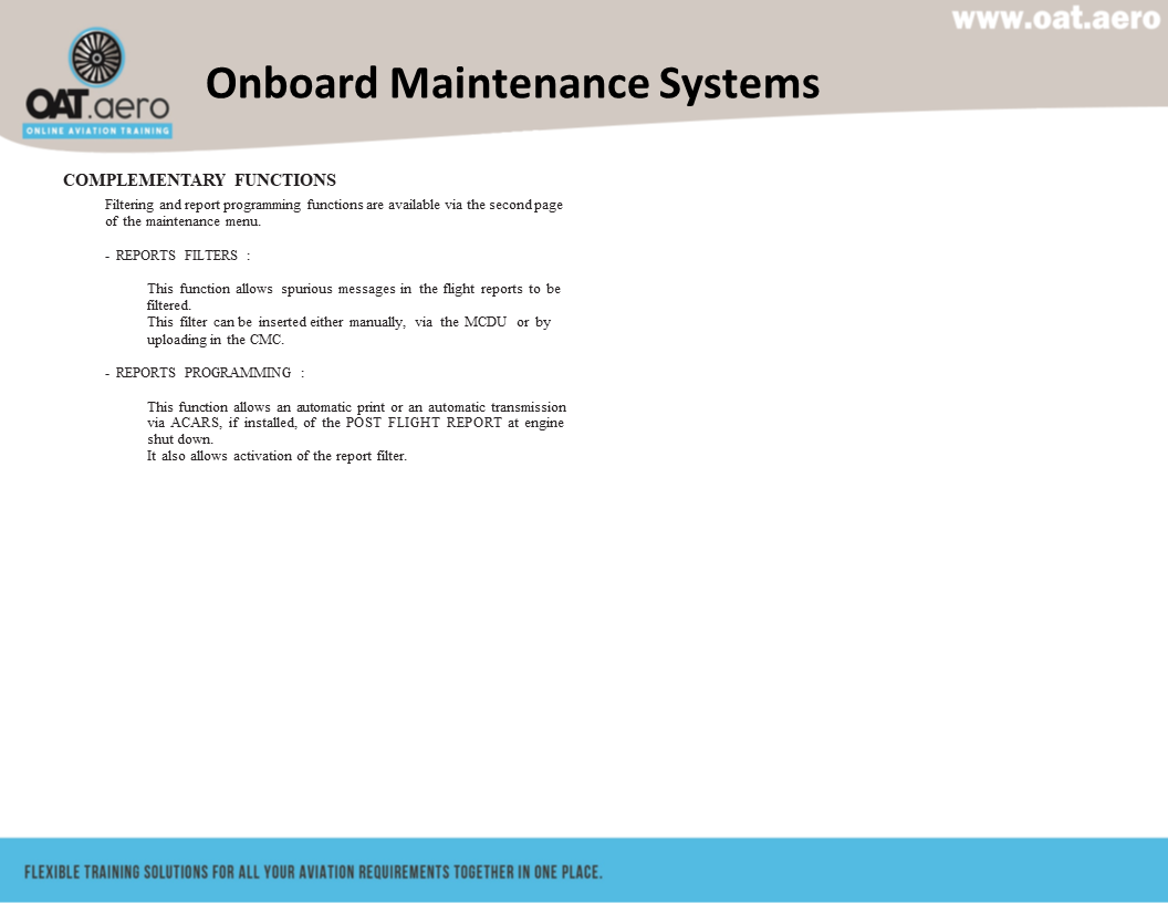 A330 80hr Gen Fam Module 20 Onboard Maintenance - Online Aviation Training